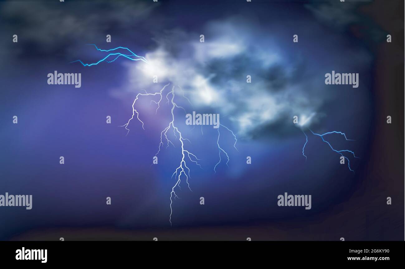 Lightning strikes and thundercloud Stock Vector Image & Art - Alamy