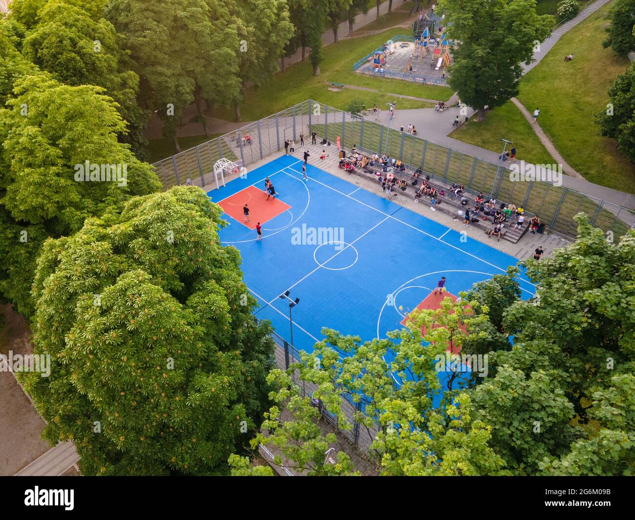 aerial view of basketball court outdoors copy space Stock Photo - Alamy