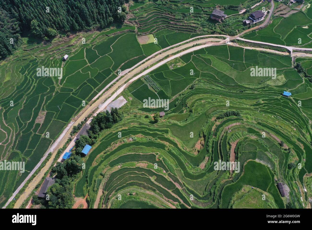 CONGJIANG, CHINA - JULY 7, 2021 - Aerial photo taken on July 7, 2021 ...