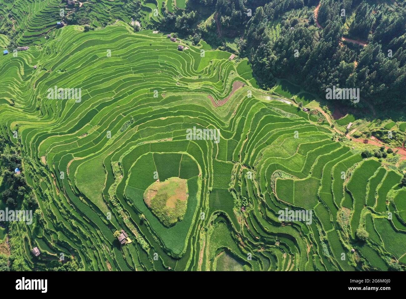 CONGJIANG, CHINA - JULY 7, 2021 - Aerial photo taken on July 7, 2021 ...