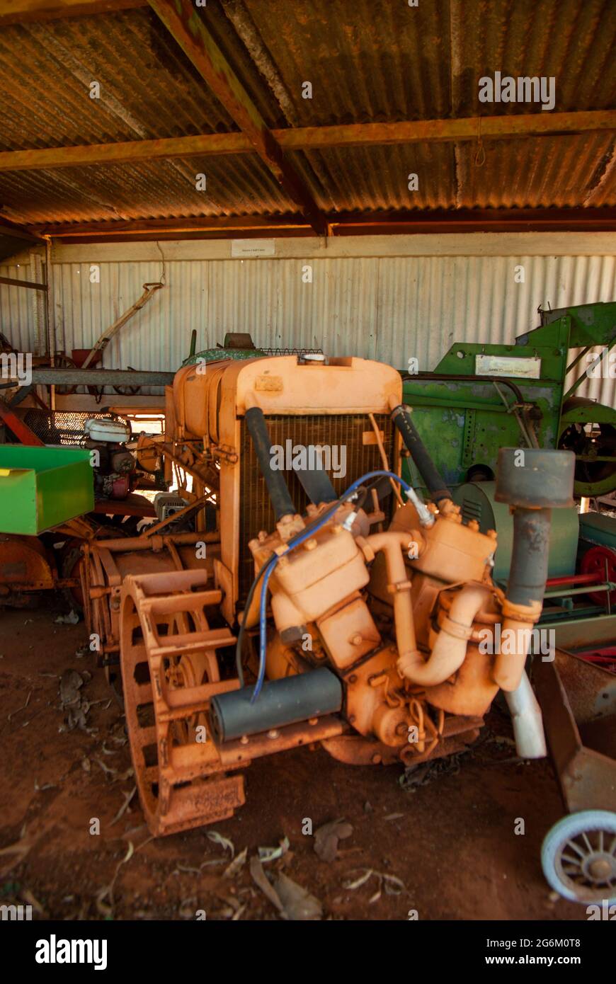 Vintage Tractor, Engine mounted exposed in front of vehicle Stock Photo ...