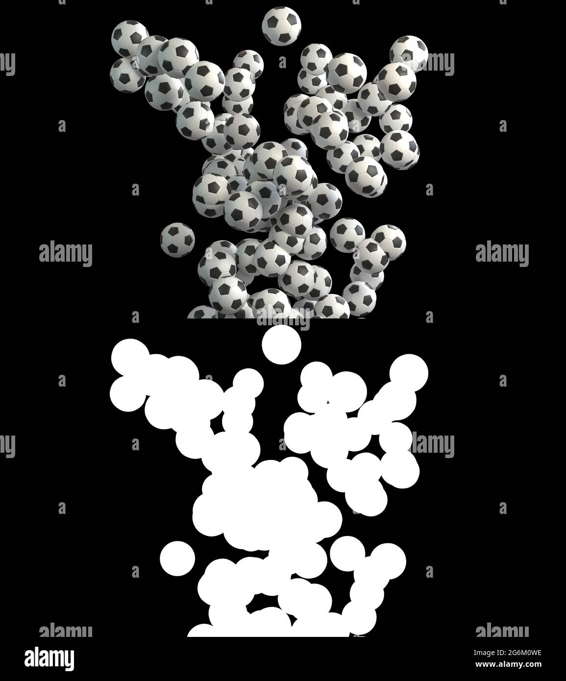 3D illustration of soccer ball flow with alpha layer Stock Photo - Alamy