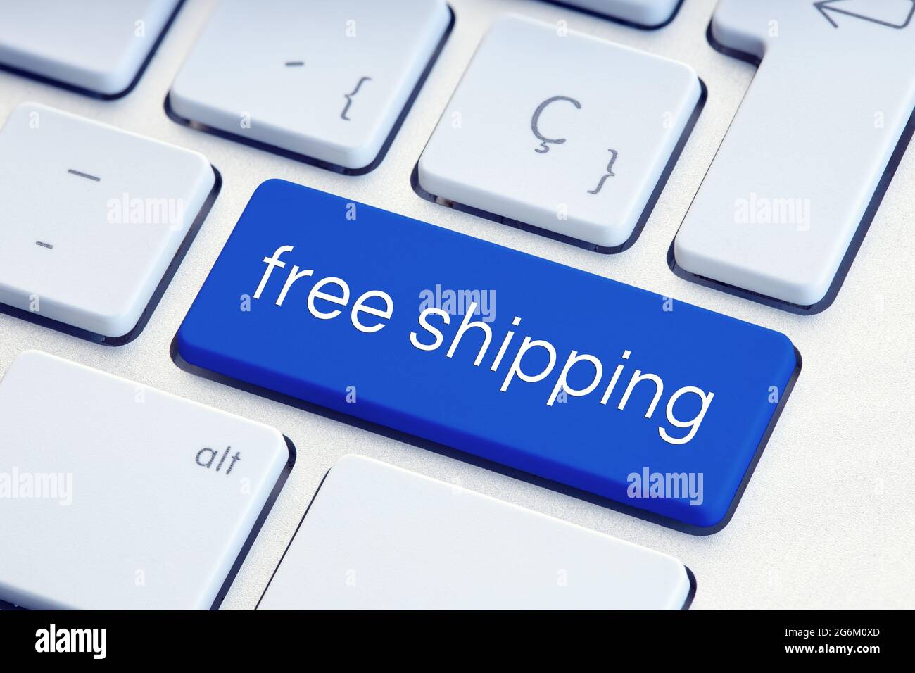 Free shipping phrase on blue computer Keyboard Key Stock Photo - Alamy