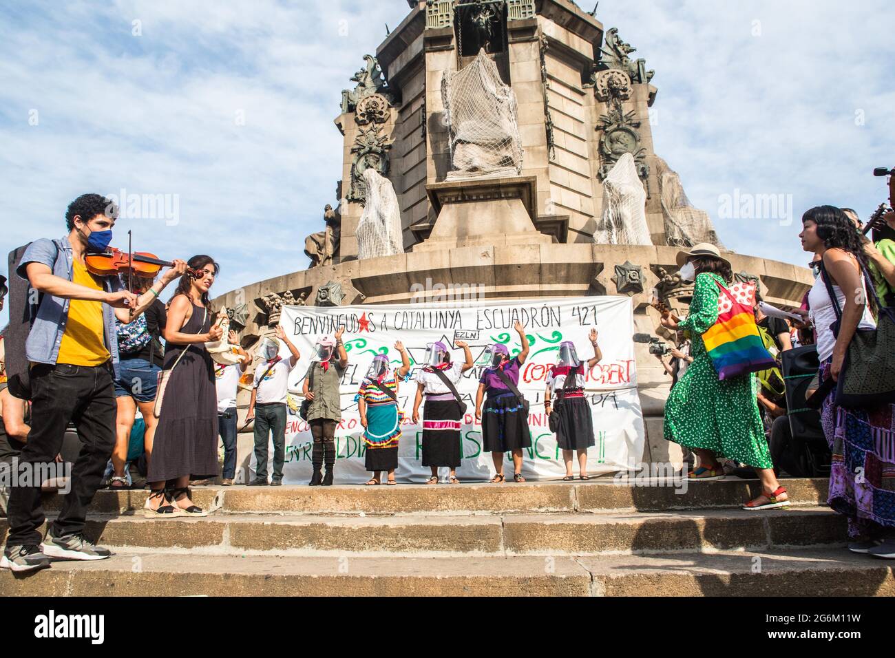 Barcelona, Catalonia, Spain. 6th July, 2021. Members of Squadron 421 of ...