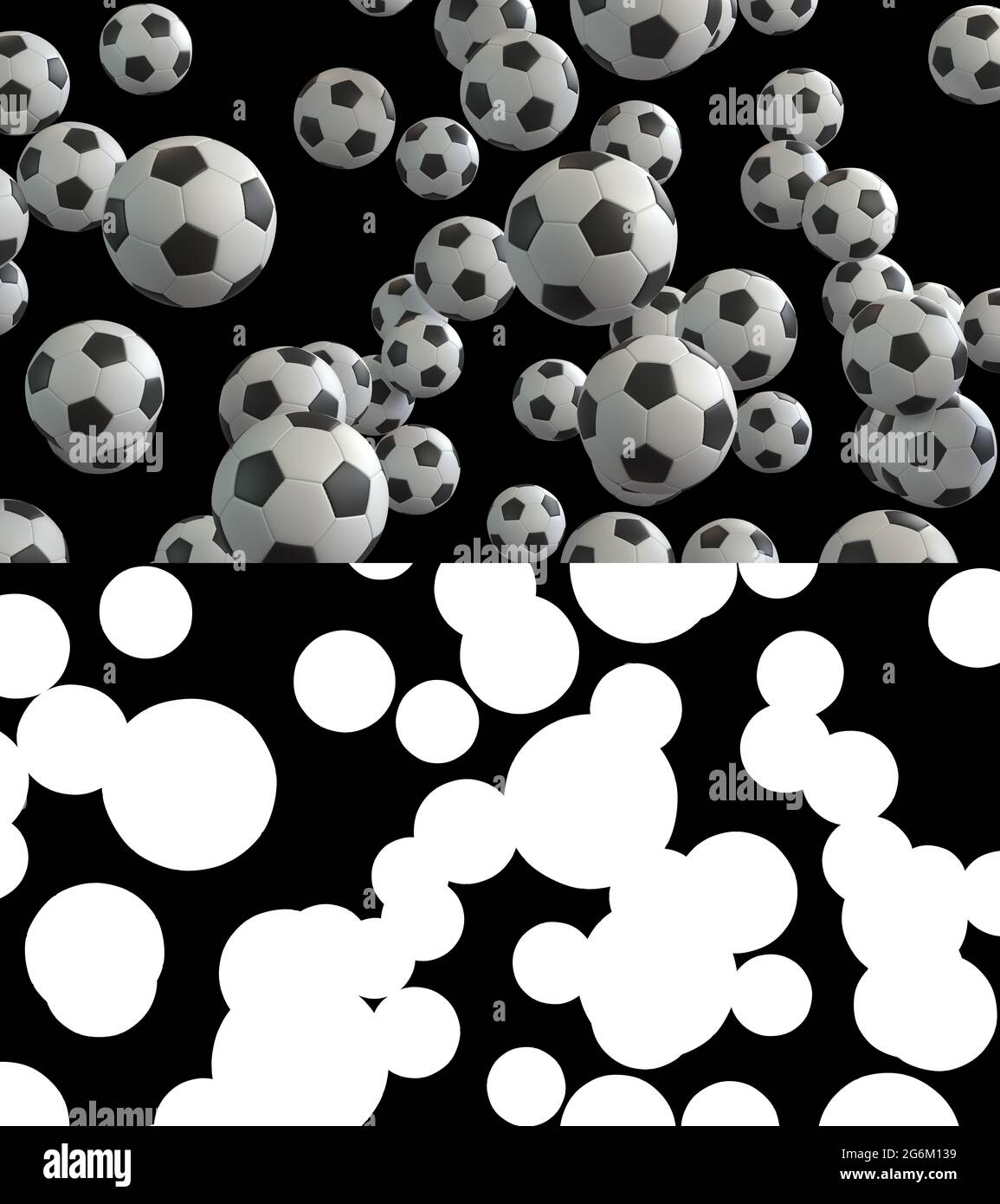 3D illustration of soccer ball flow with alpha layer Stock Photo - Alamy