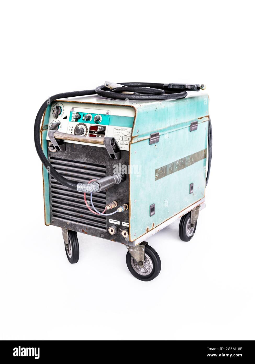 3D rendering of old MIG welding machine on white background Stock Photo ...