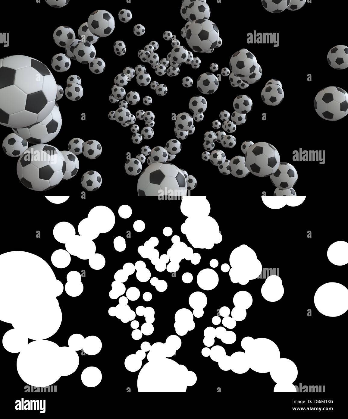 3D illustration of soccer ball flow with alpha layer Stock Photo - Alamy