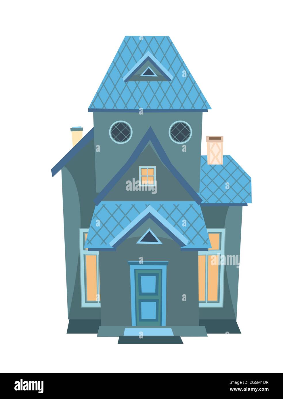 Blue door on home Stock Vector Images - Alamy