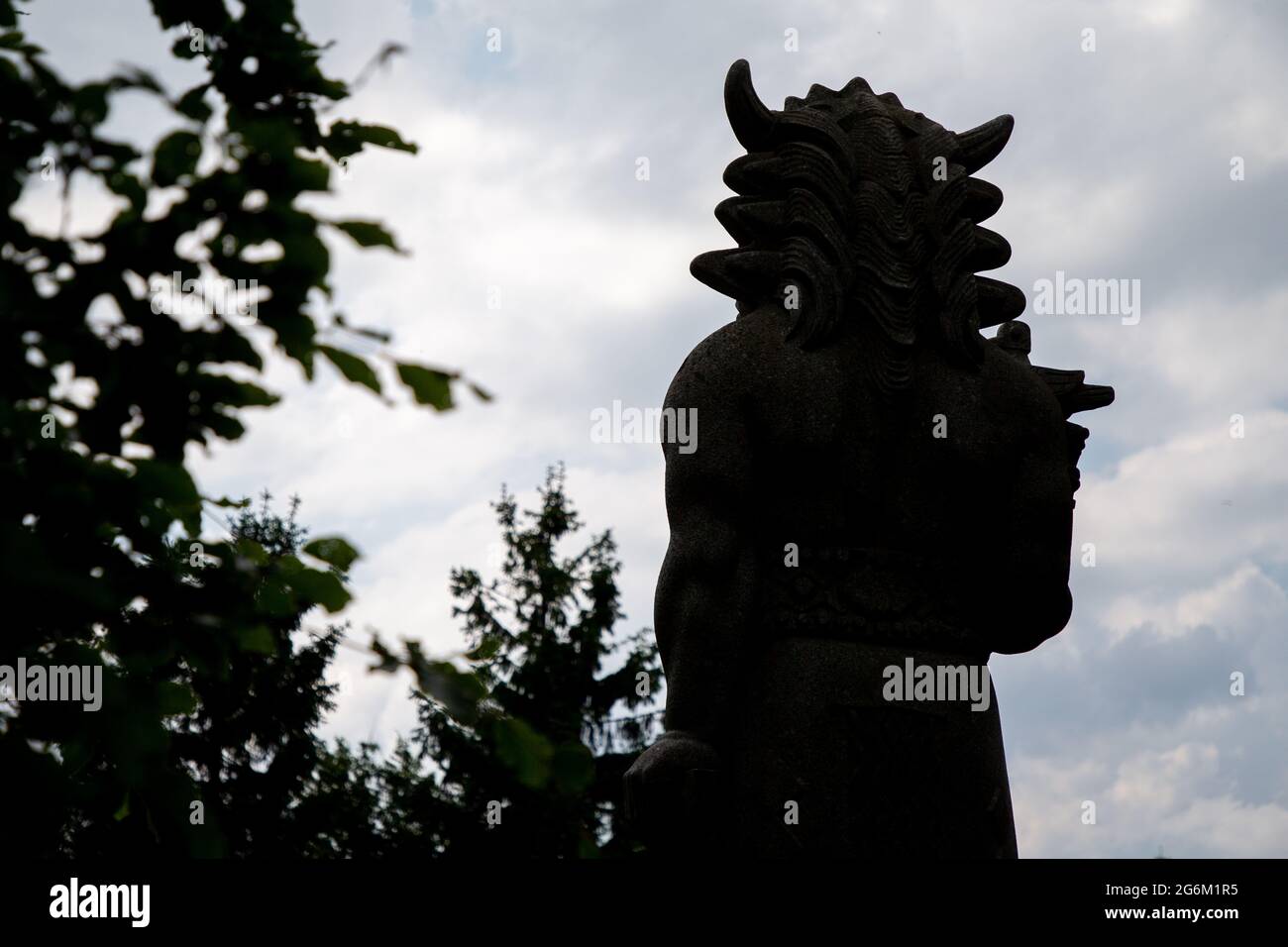 Pustevny, Czech Republic. 19th June, 2021. The statue of Radegast, an ...