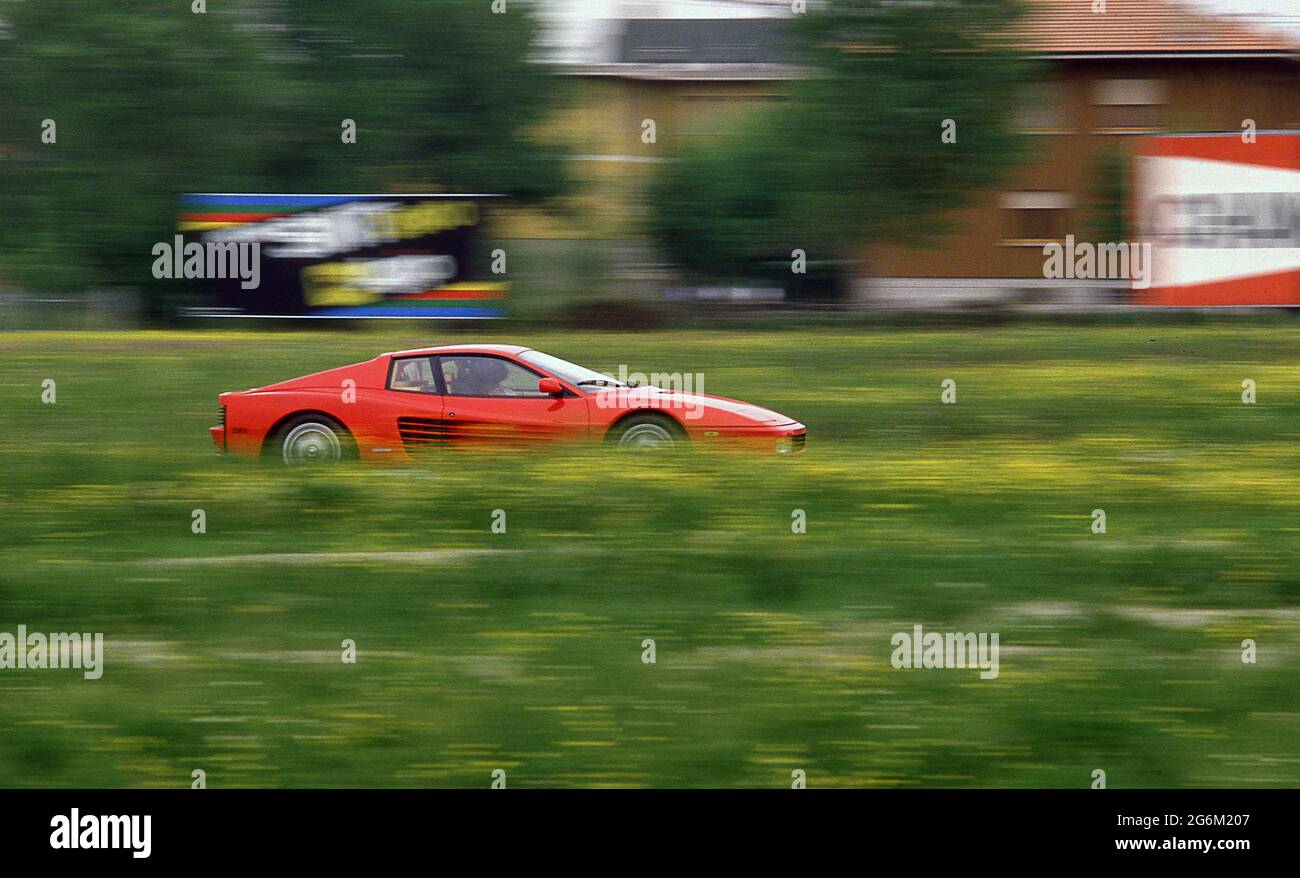 Ferrari automobiles being tested at the Fiorano test track Maranello ...