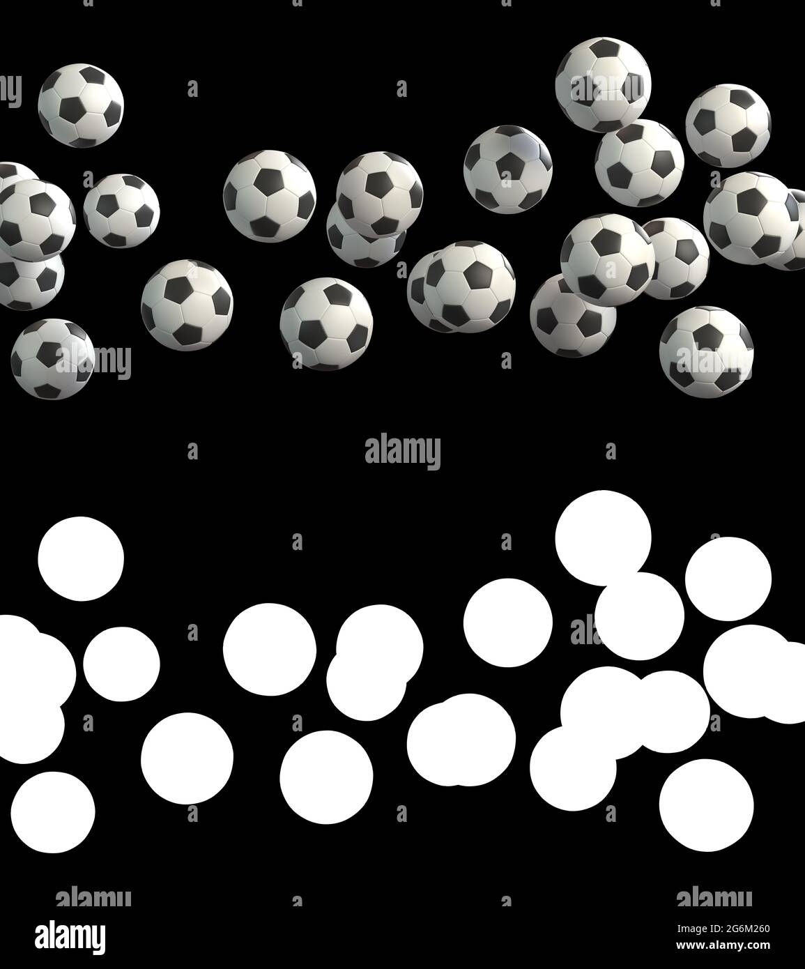 3D illustration of soccer ball flow with alpha layer Stock Photo - Alamy