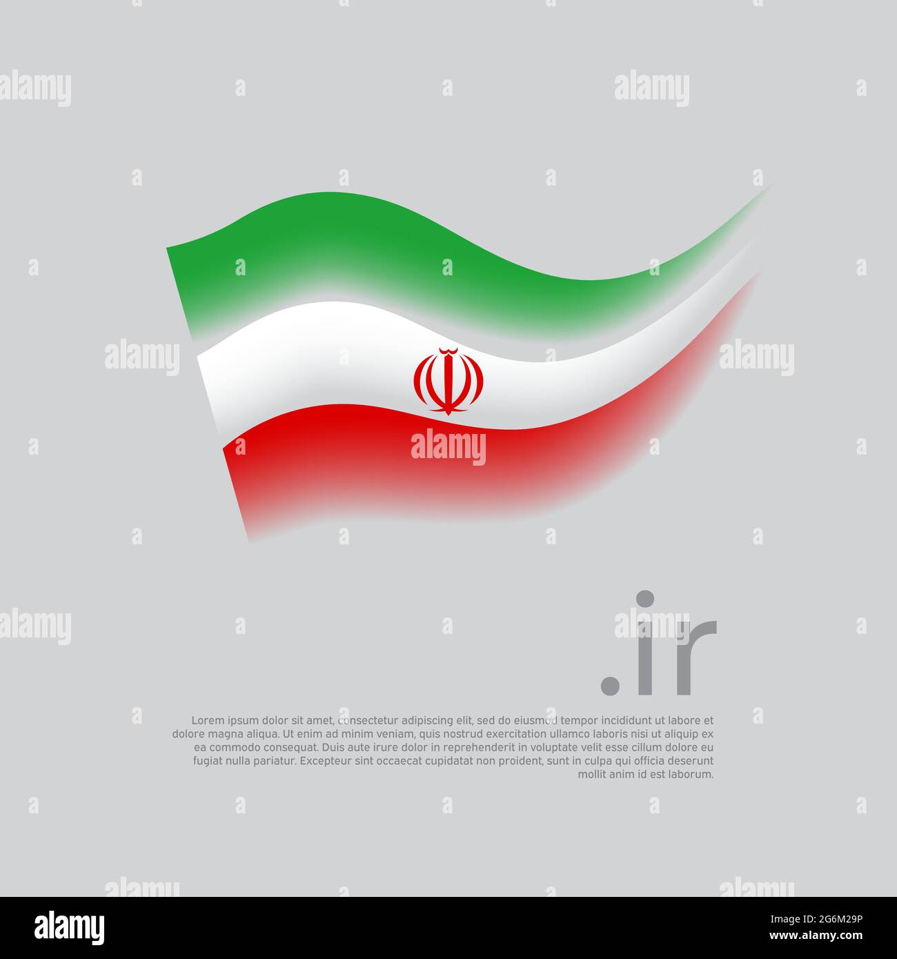 Iran flag. Stripes colors of the iranian flag on a white background ...