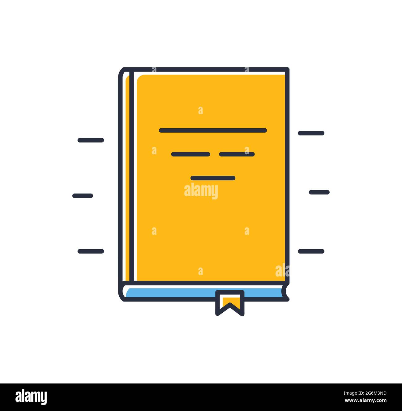 Book icon. Yellow book isolated on white background. Design elements ...