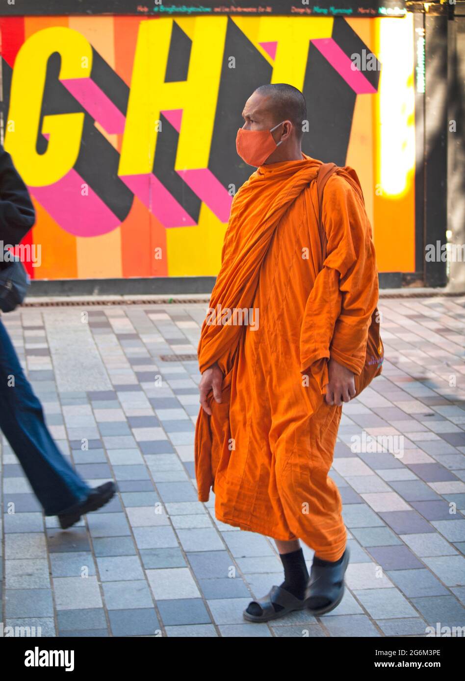 A Buddhist monk takes a walk in Brighton, England Stock Photo - Alamy