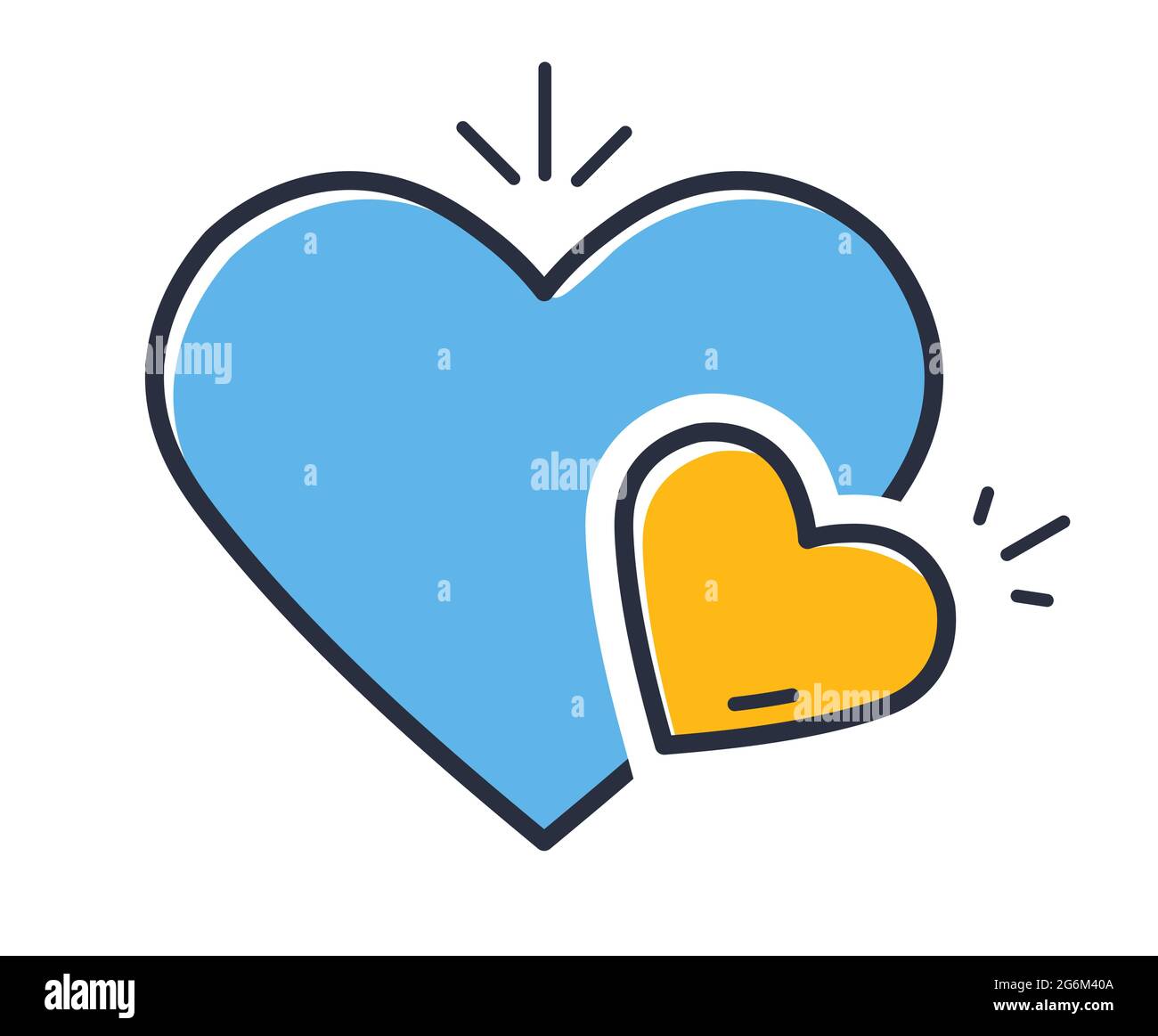 Two Hearts Clipart Blue
