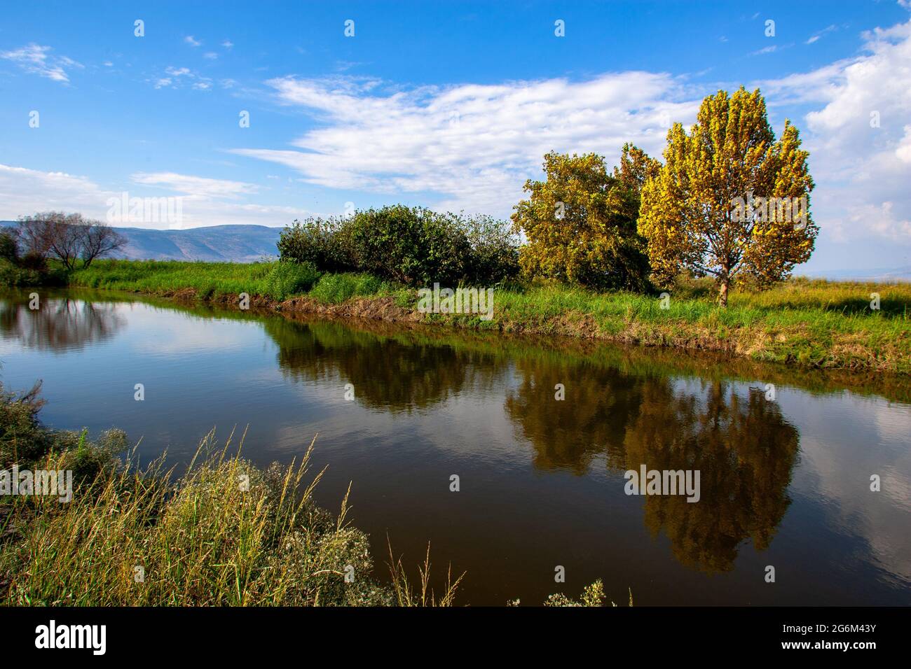 Elevated view of the Hula Valley, Galilee, Israel Stock Photo - Alamy