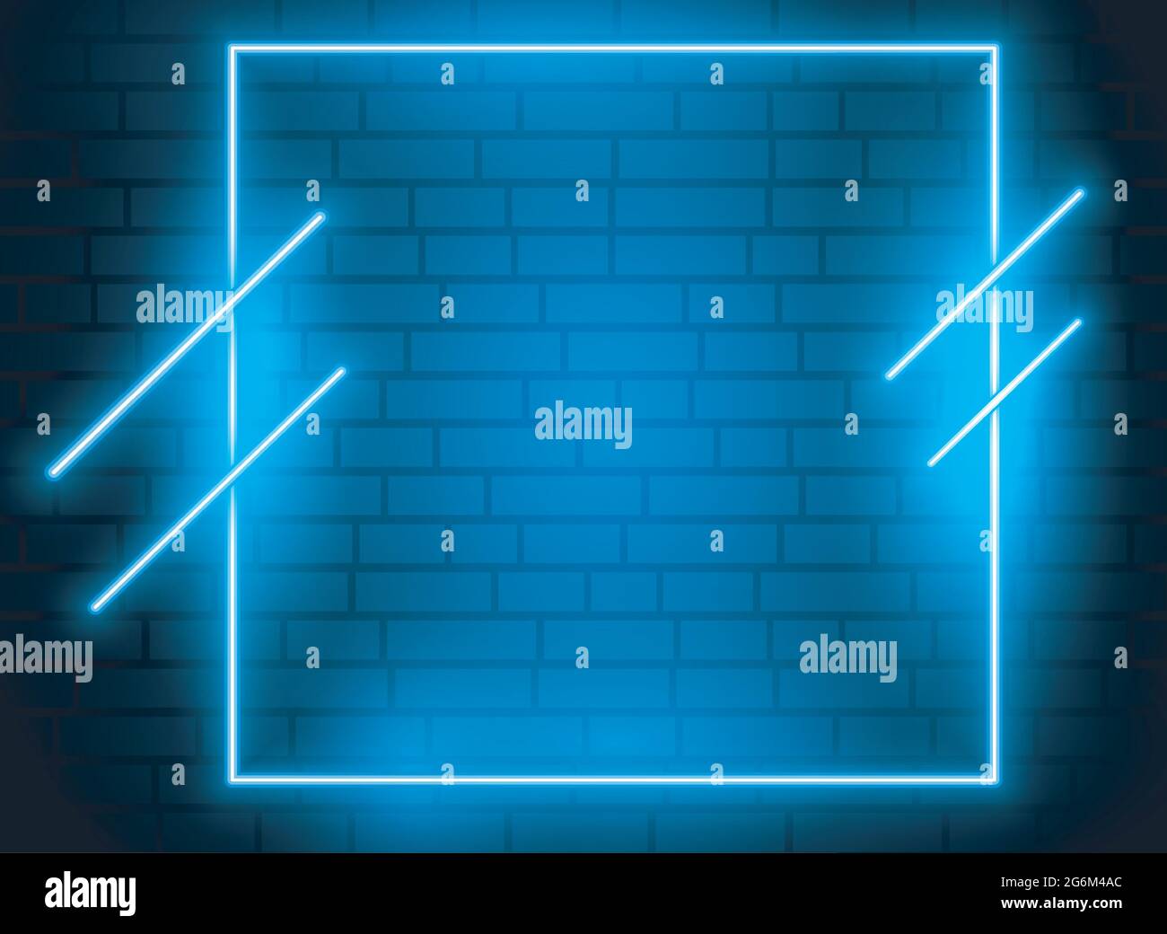 Bright blue neon rectangle frame Stock Vector Image & Art - Alamy
