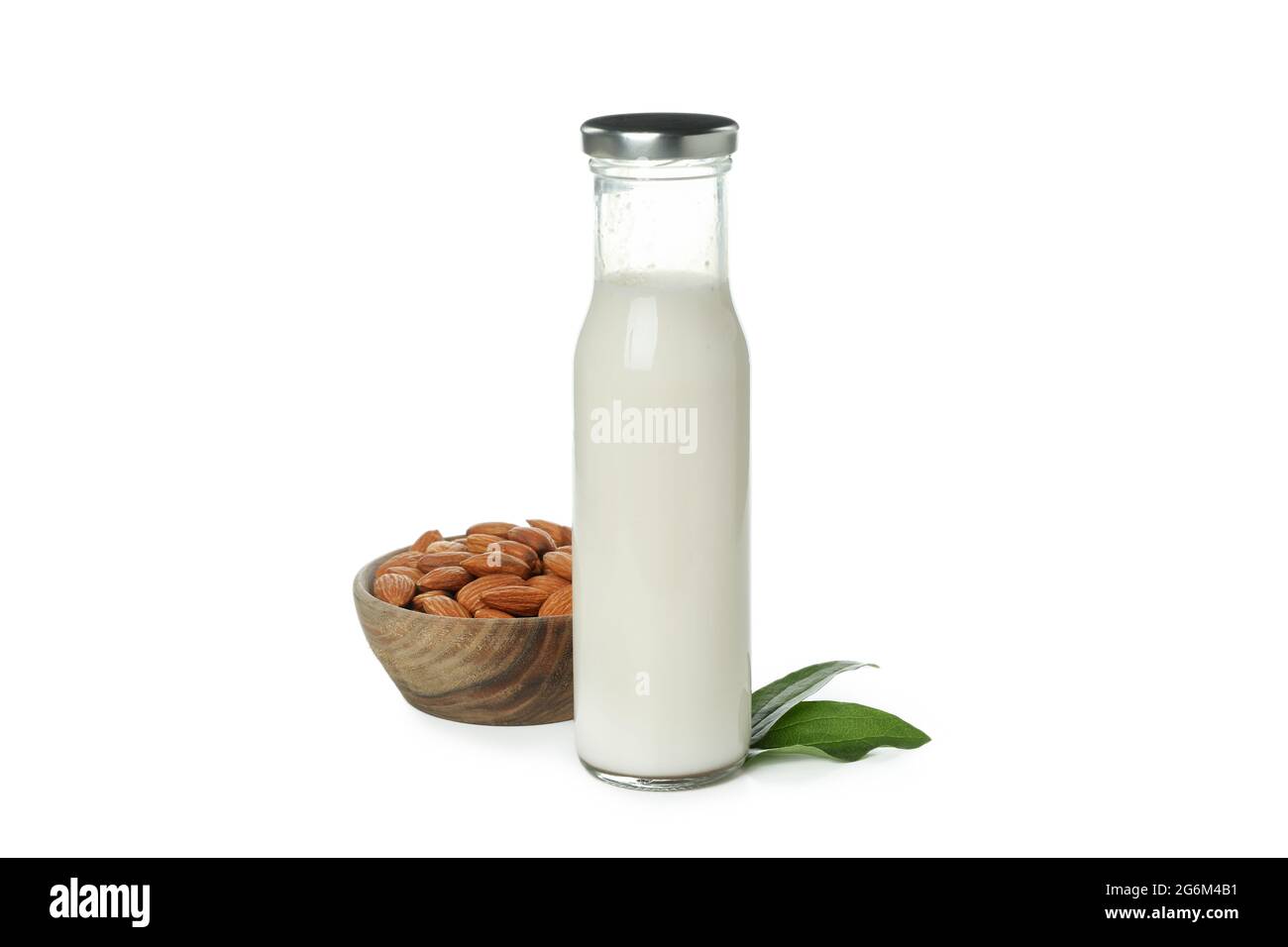 Bottle delicious vegan milk Cut Out Stock Images & Pictures - Alamy