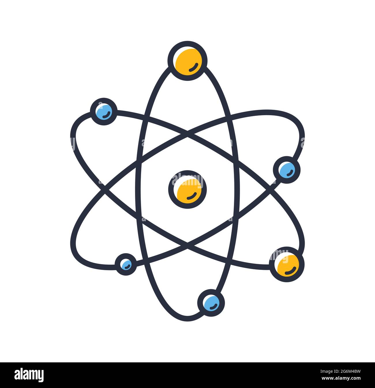 Atom icon. Chemistry science research isolated on white background ...