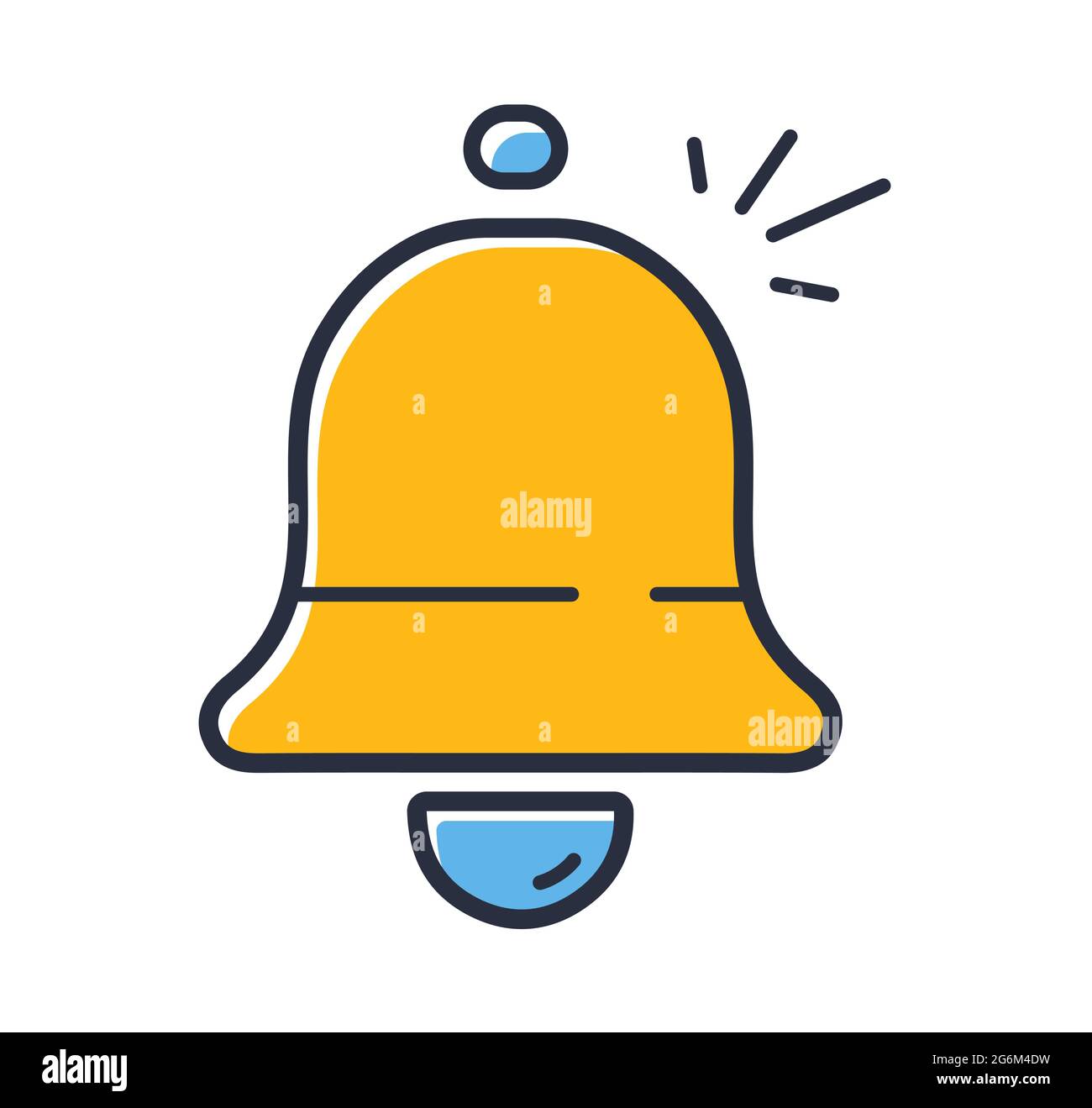 Bell icon. Message notification isolated on white background. Design ...