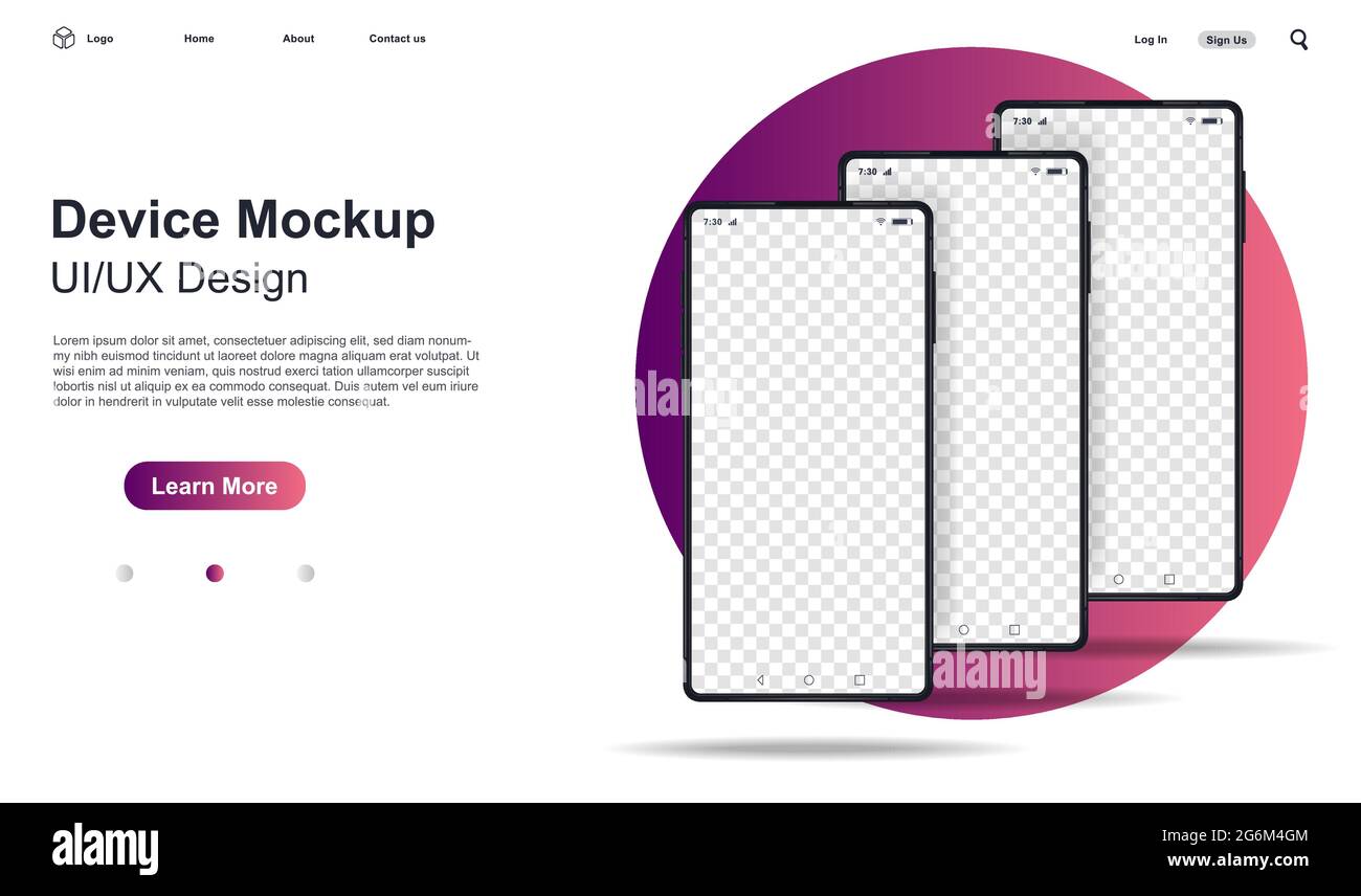 Smartphone mockup. Modern frameless smartphones, generic cell phone ...