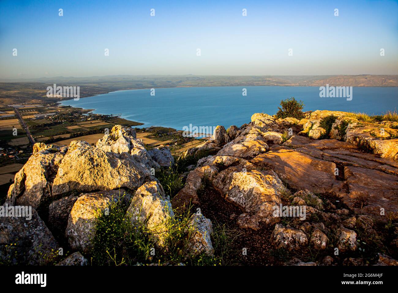 Israel, Galilee, The Sea of Galilee [Lake Kineret or Lake Tiberias] as ...