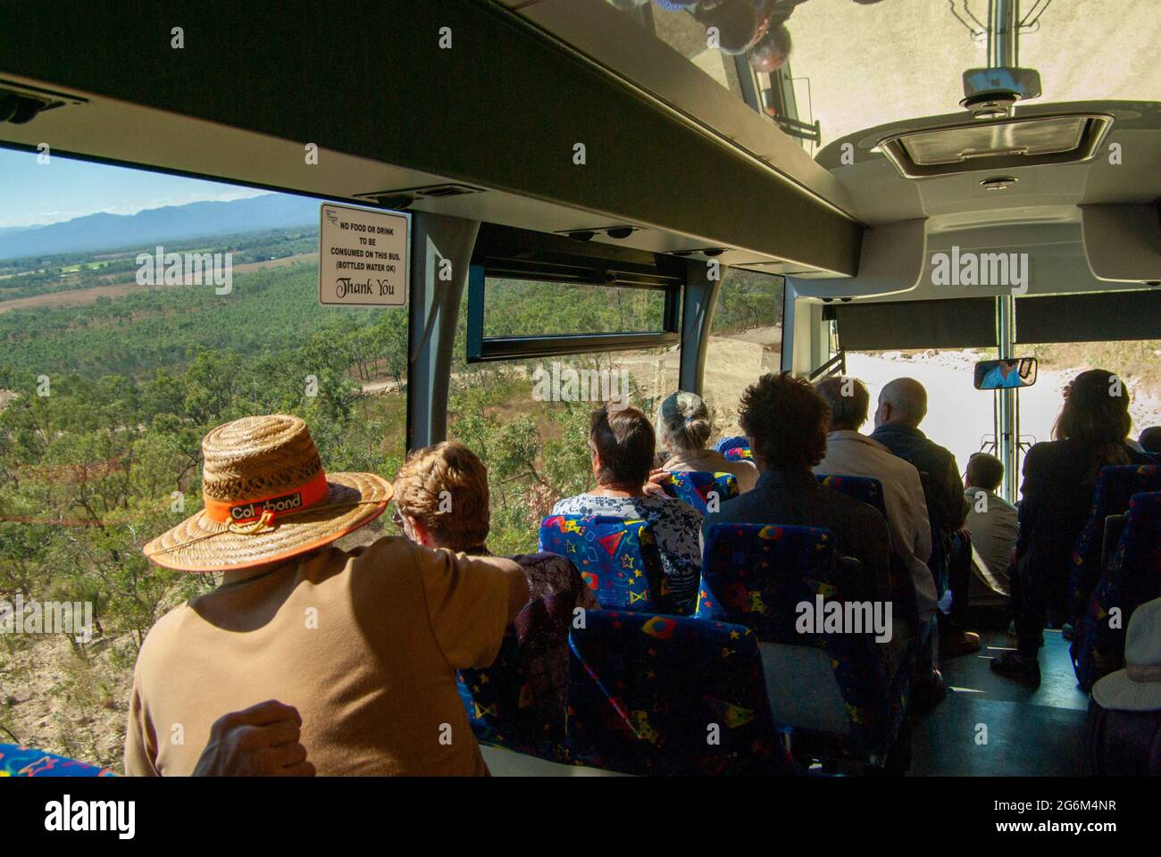 Omnibus interior showing passengers Stock Photo - Alamy