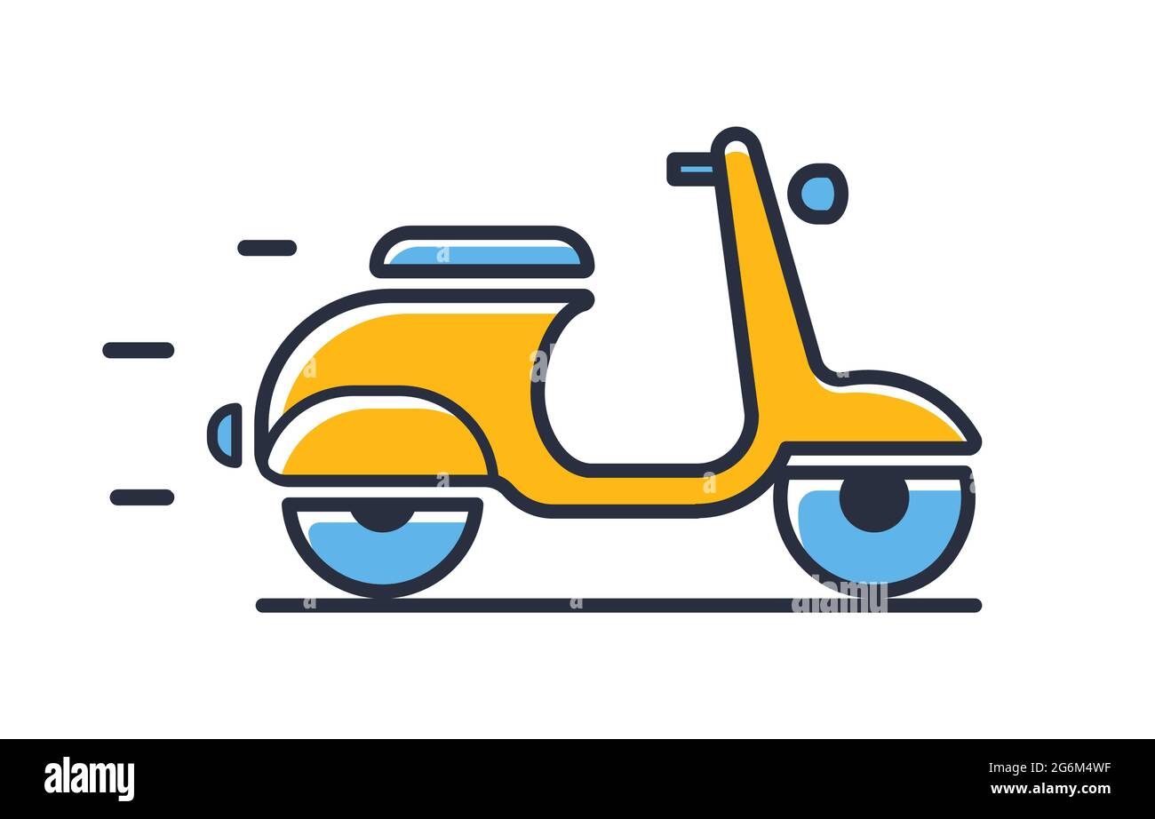 Scooter icon. Classic scooter isolated on white background. Design ...