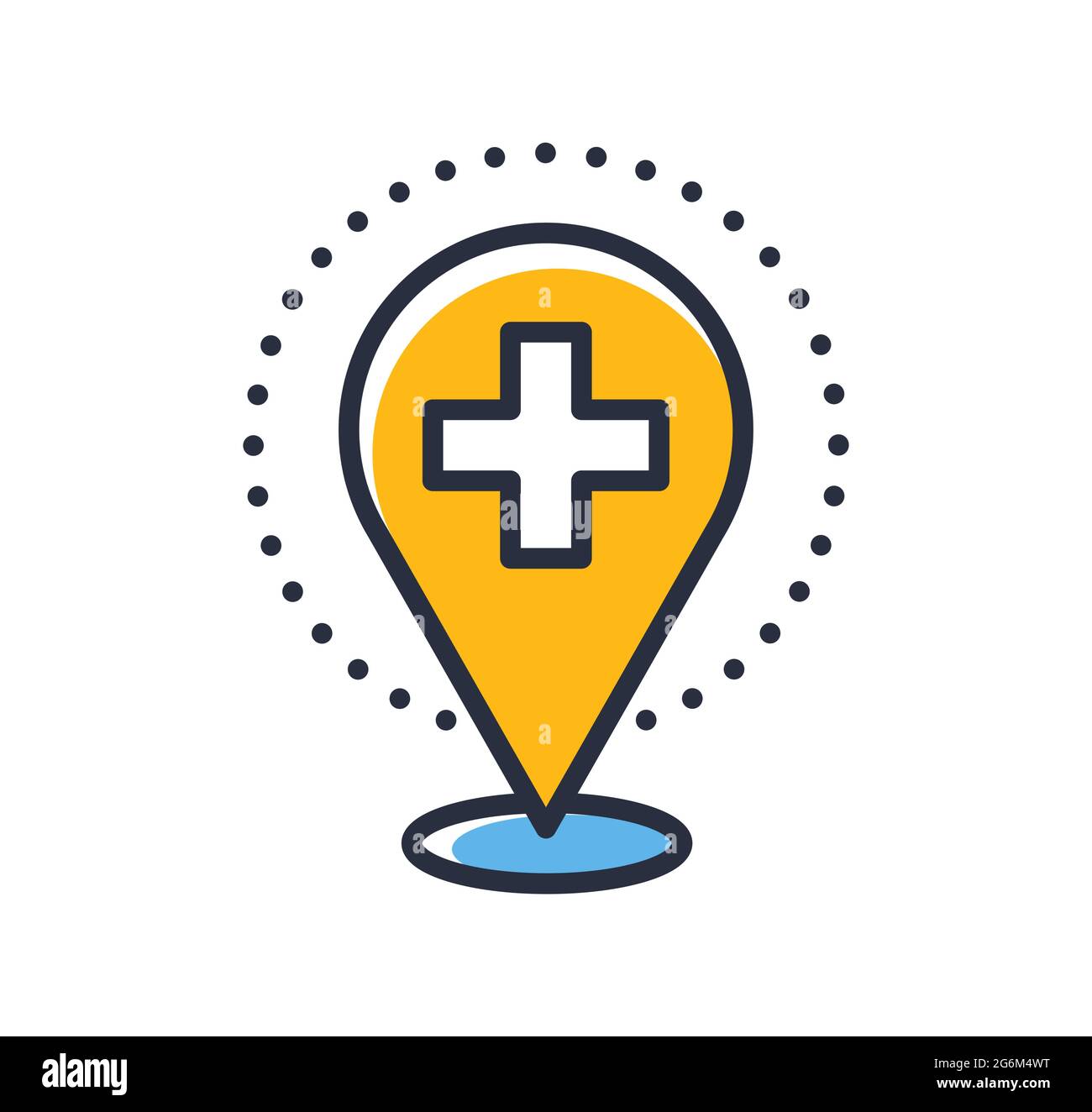 Hospital location icon. Medical location icon isolated on white ...