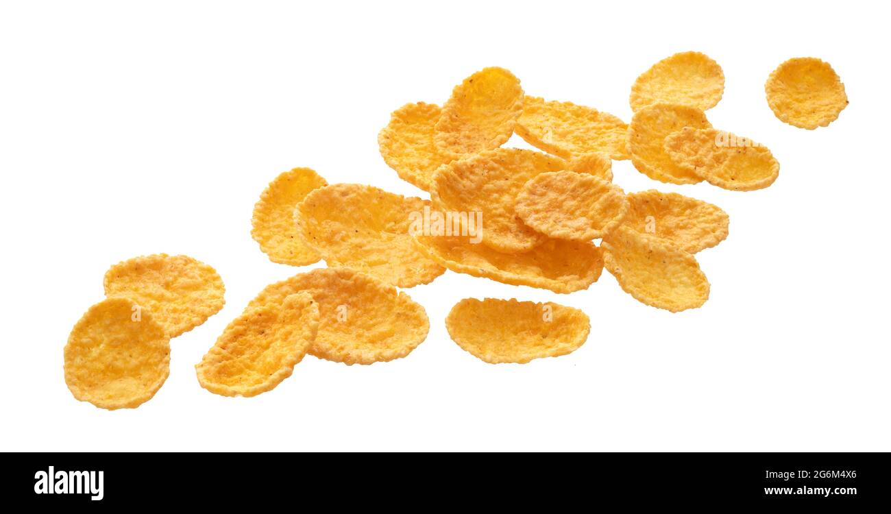 Corn flakes isolated on white background with clipping path Stock Photo ...