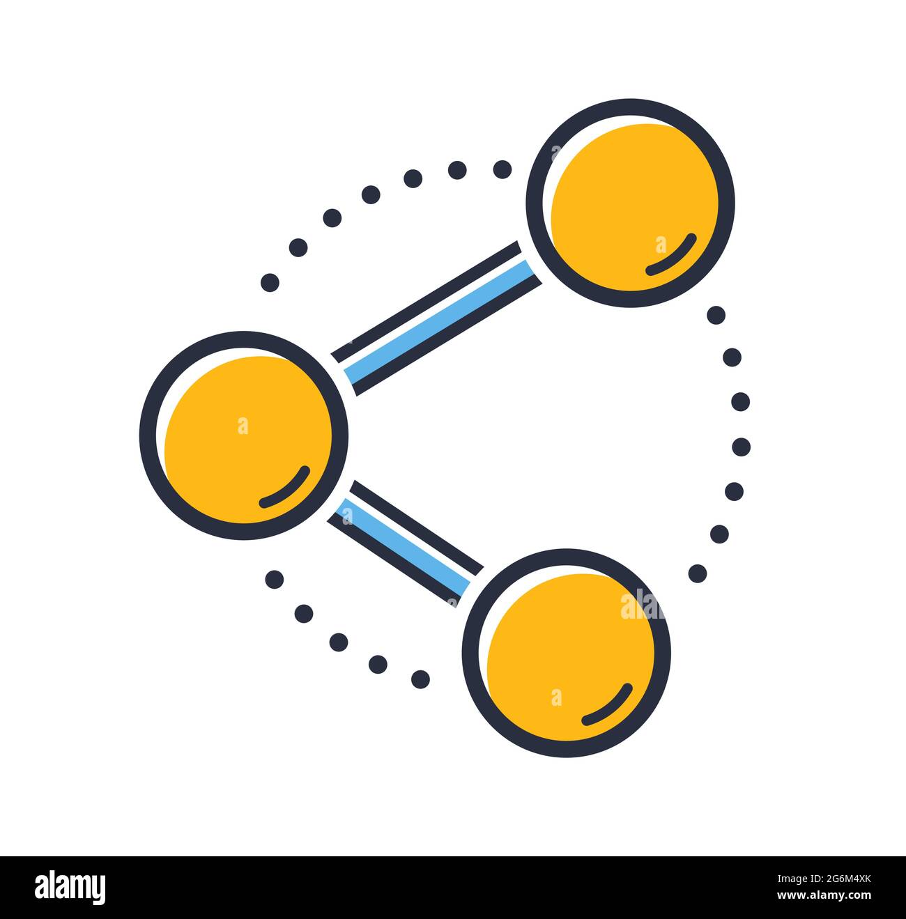 Share icon. Connect, data sharing, network isolated on white background ...