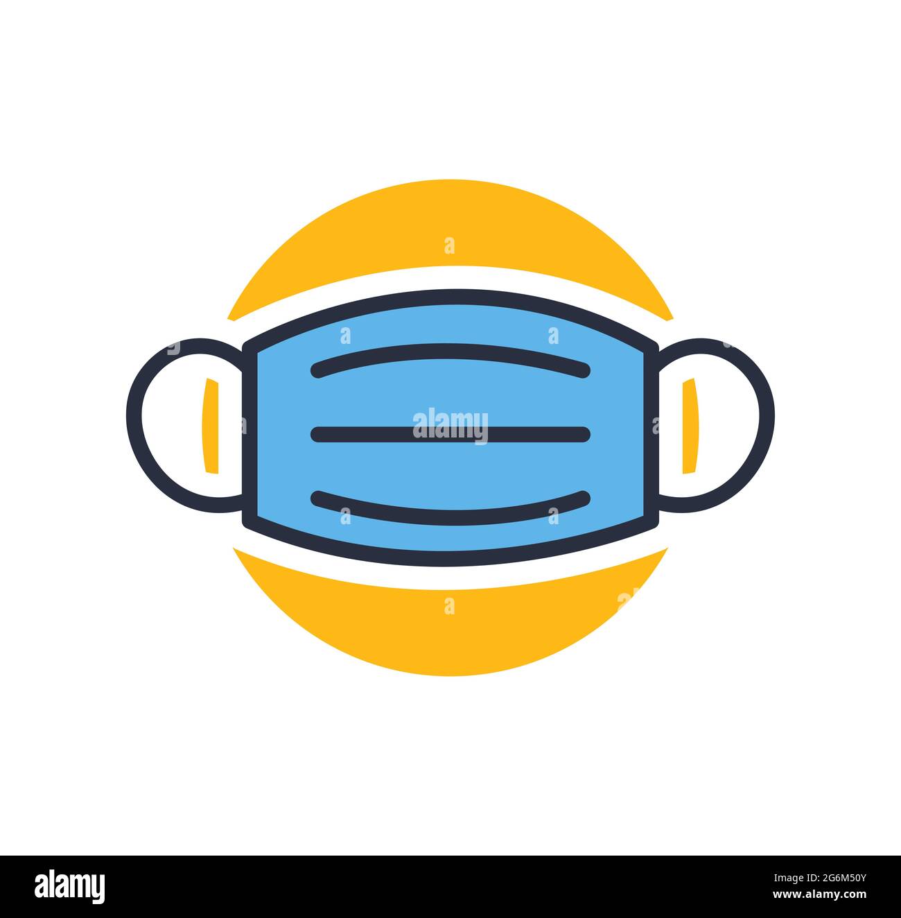 Protective mask icon. Medical mask isolated on white background. Design ...