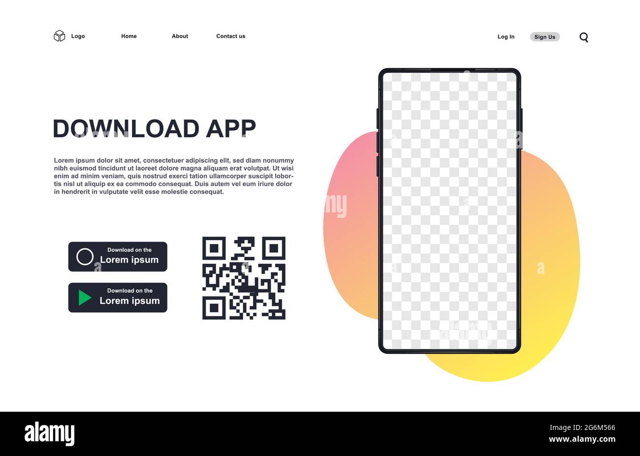 Download page of the mobile app. Background for download app page ...