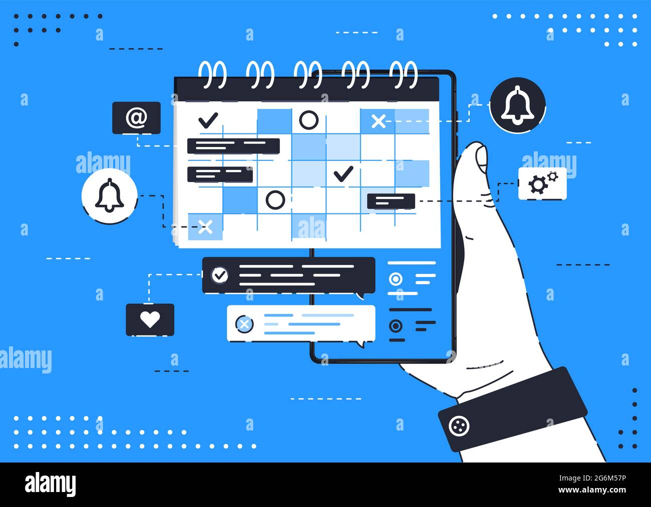 Mark calendar schedule on mobile device smart phone important dates ...