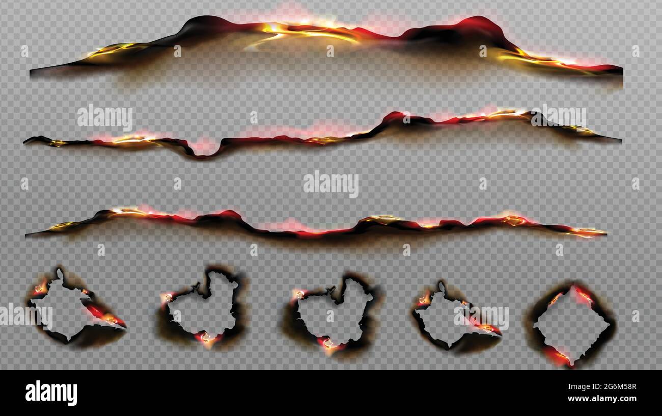 Burnt paper edges with fire Stock Vector Image & Art - Alamy