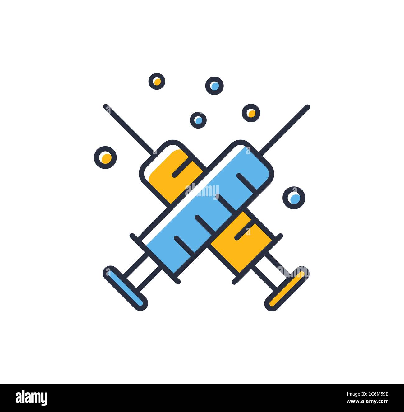 Syringe icon. Medicine two syringes isolated on white background ...