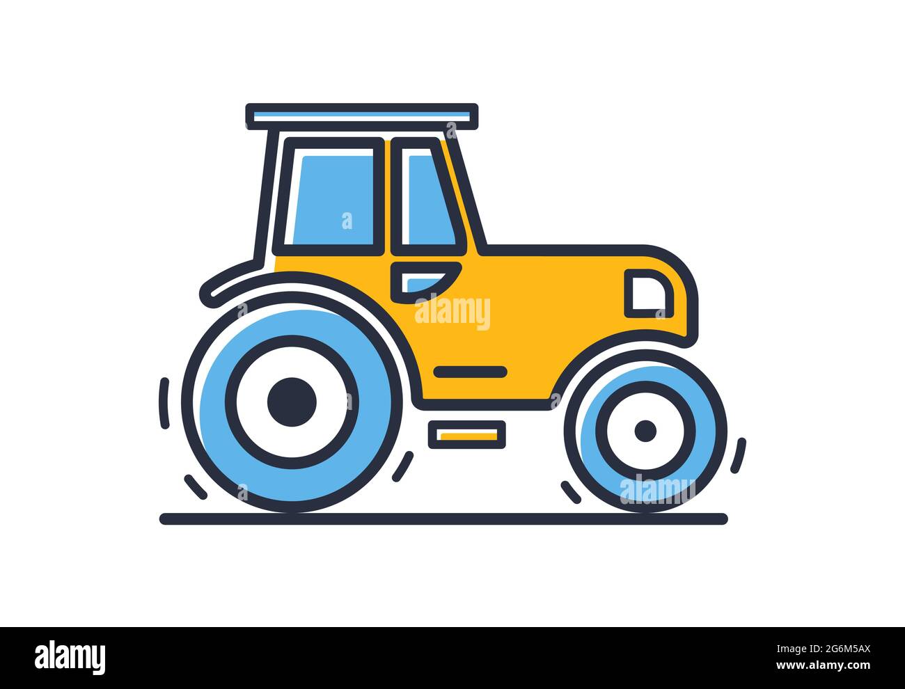 Tractor icon. Tractor vector icon, pictogram, side view isolated on ...