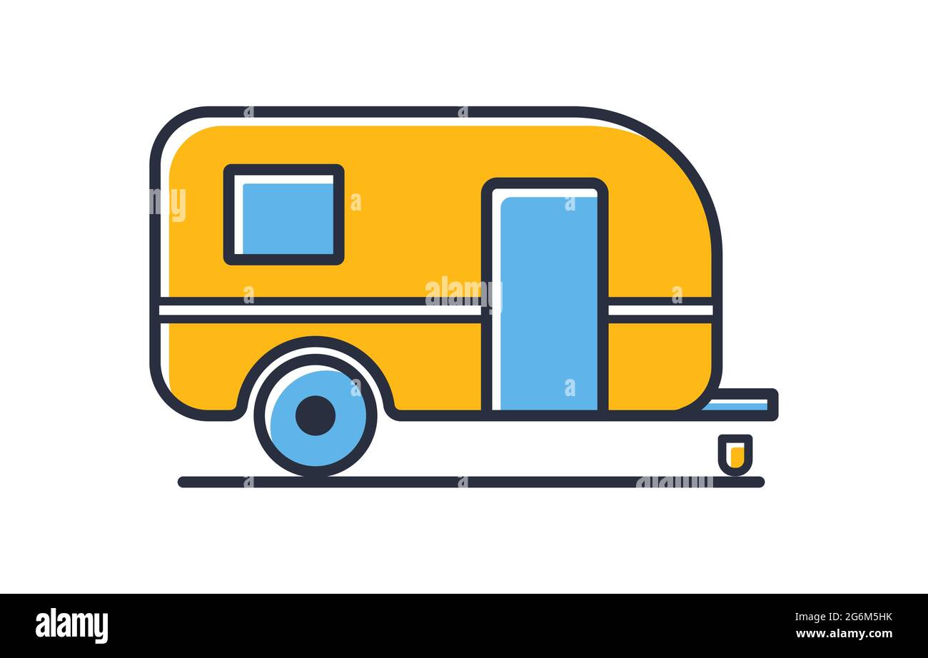 Road caravan icon. Recreational vehicles icon, motorhome isolated on ...
