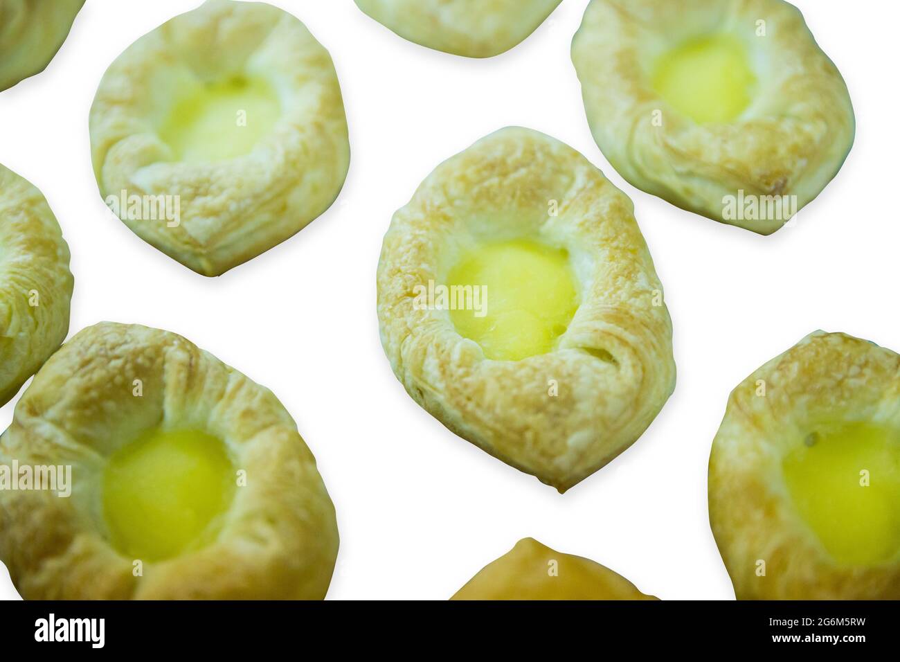 Simple Fresh Danish Cream cheese Pastry on white background Stock Photo ...