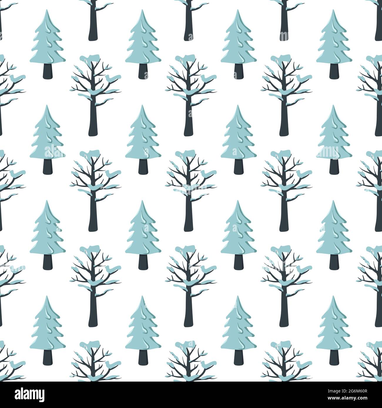Christmas trees in snow winter Stock Vector Images - Alamy