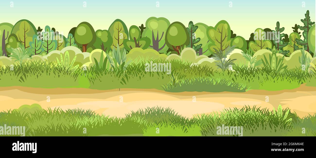 Fantasy garden horizontal Stock Vector Images - Alamy