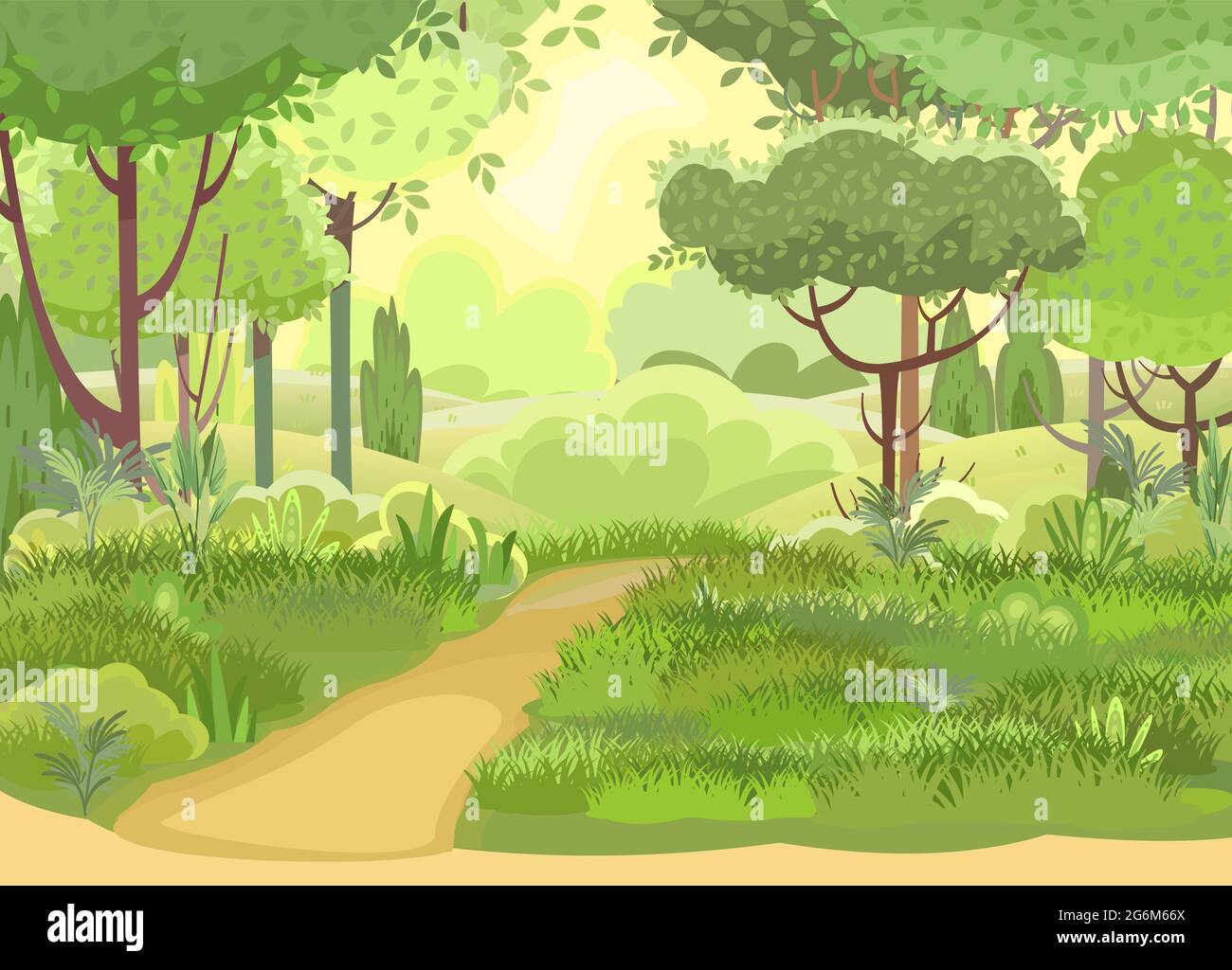 Through wild bush forest Stock Vector Images - Alamy
