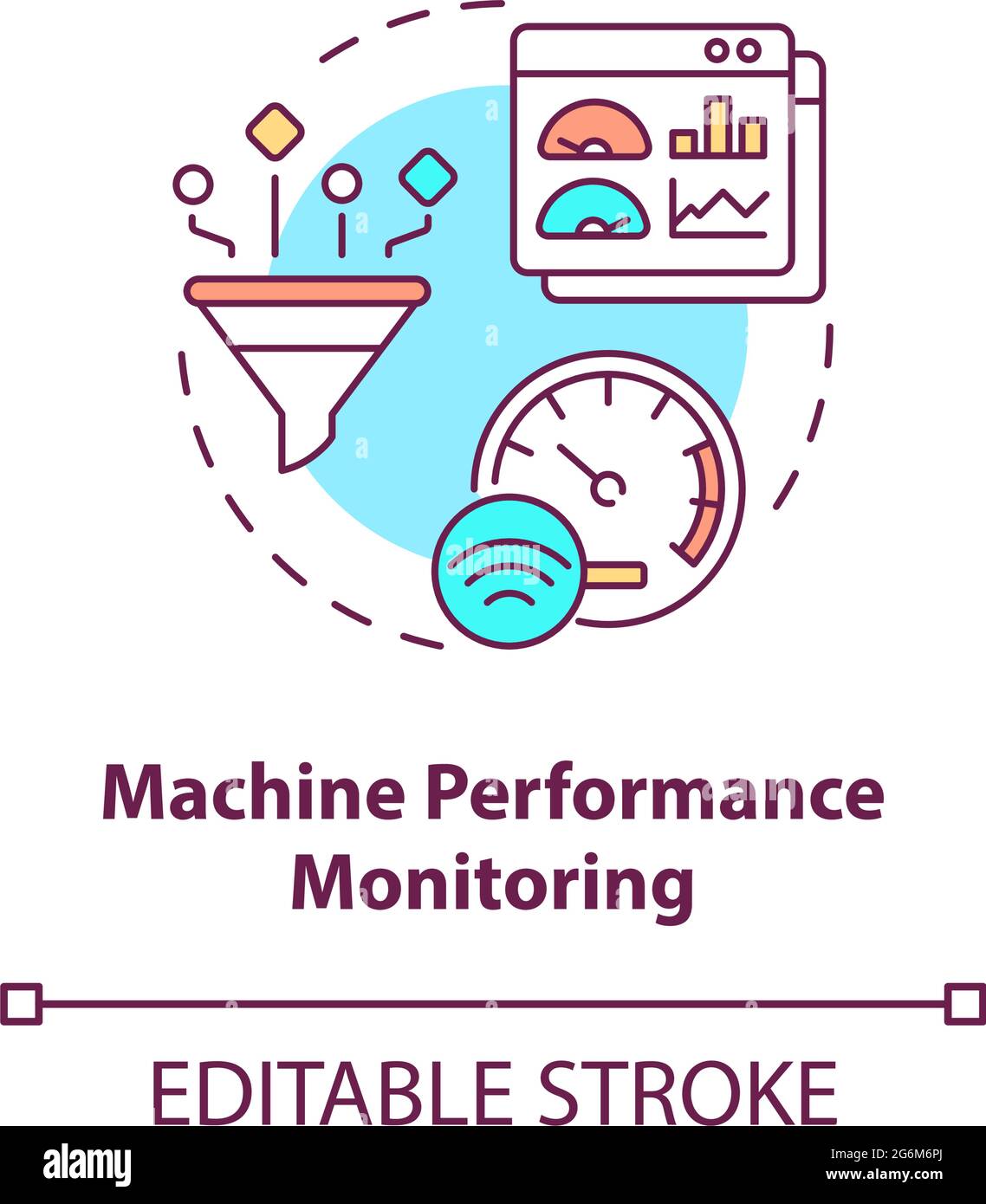 Machine Performance Monitoring Concept Icon Stock Vector Image And Art Alamy