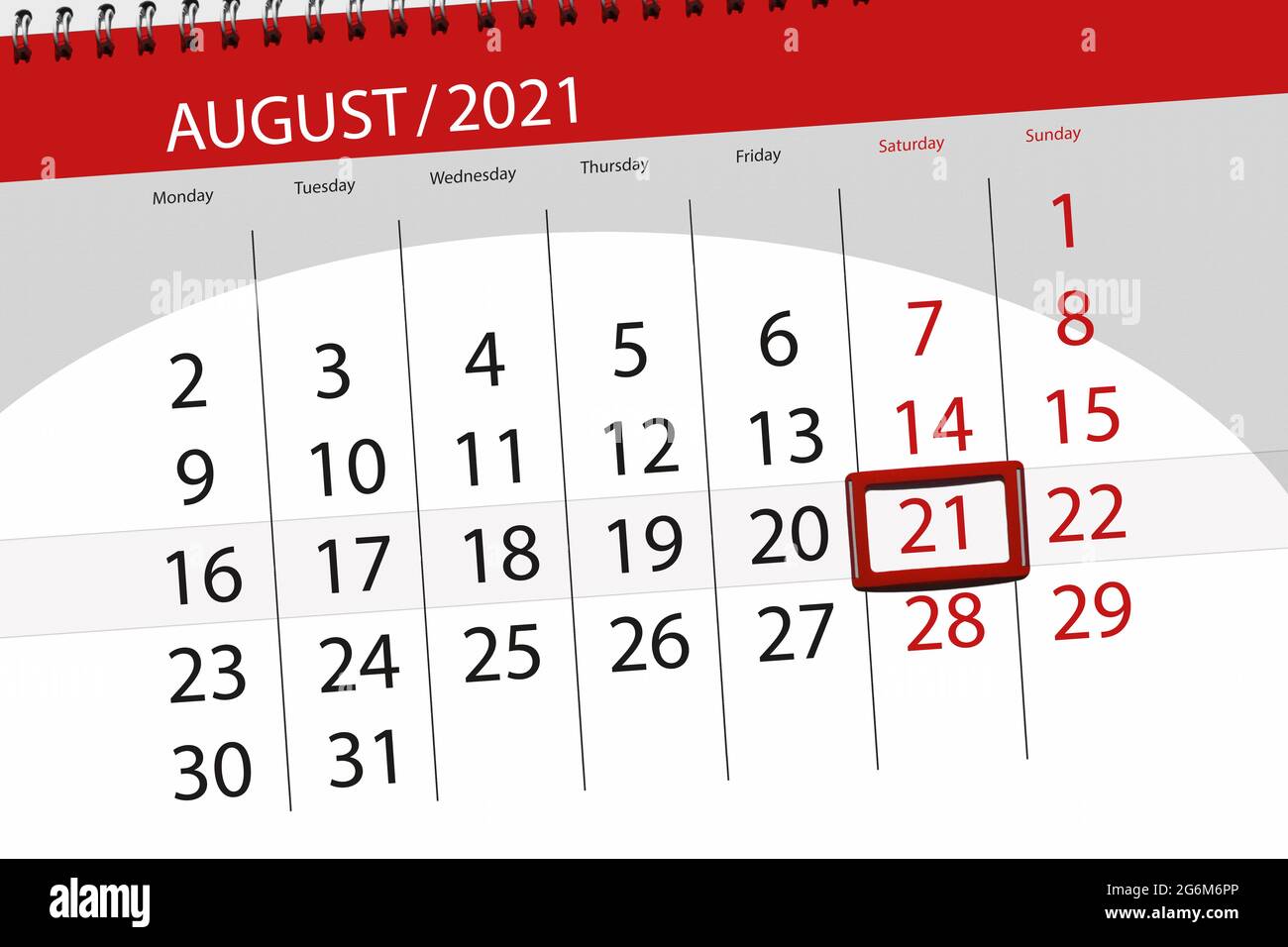 21 august calendar day hi-res stock photography and images - Alamy