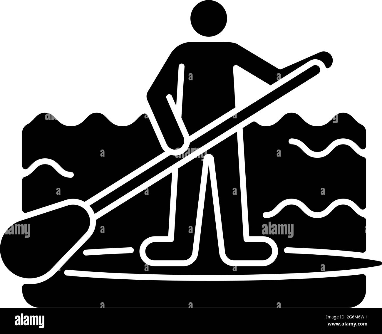 Paddle board surfing black glyph icon Stock Vector Image & Art - Alamy