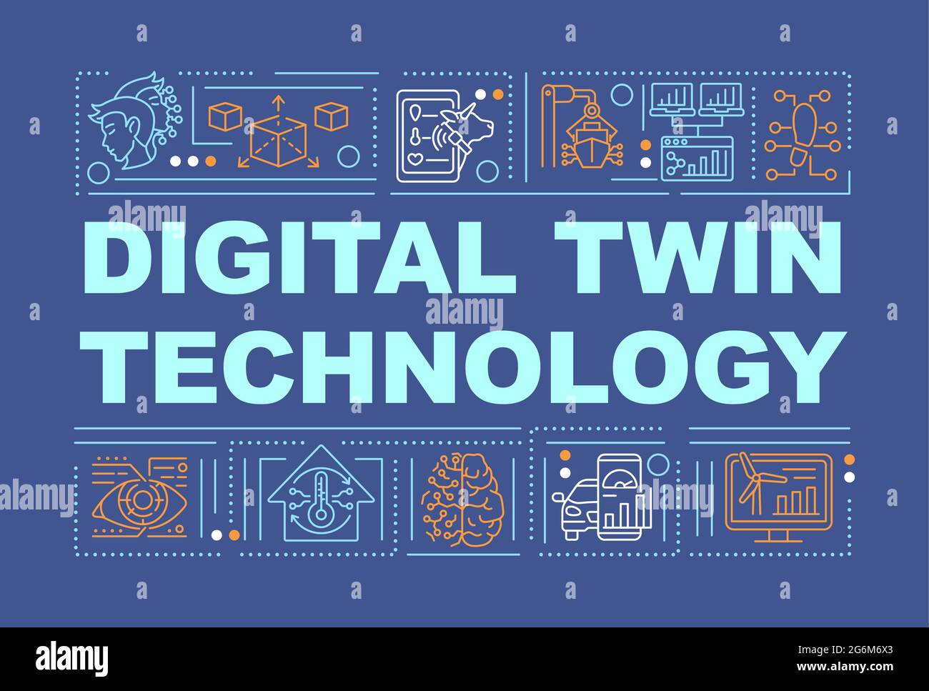 Digital twin technology word concepts banner Stock Vector Image & Art ...