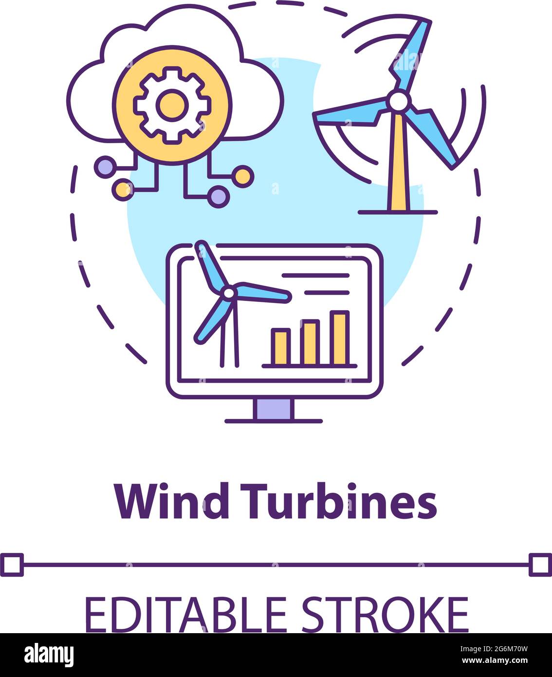 Futuristic windmill logo hi-res stock photography and images - Alamy