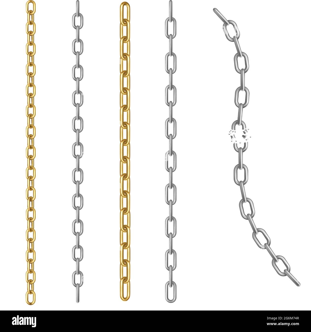 Metal chain links. Gold and silver Stock Vector Image & Art - Alamy
