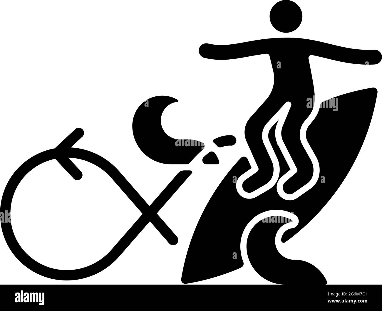 Performing roundhouse cutback in surfing black glyph icon Stock Vector ...