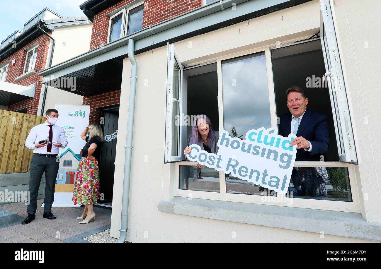 Minister for Housing Darragh OÕBrien (right) with Fiona Cormican ...